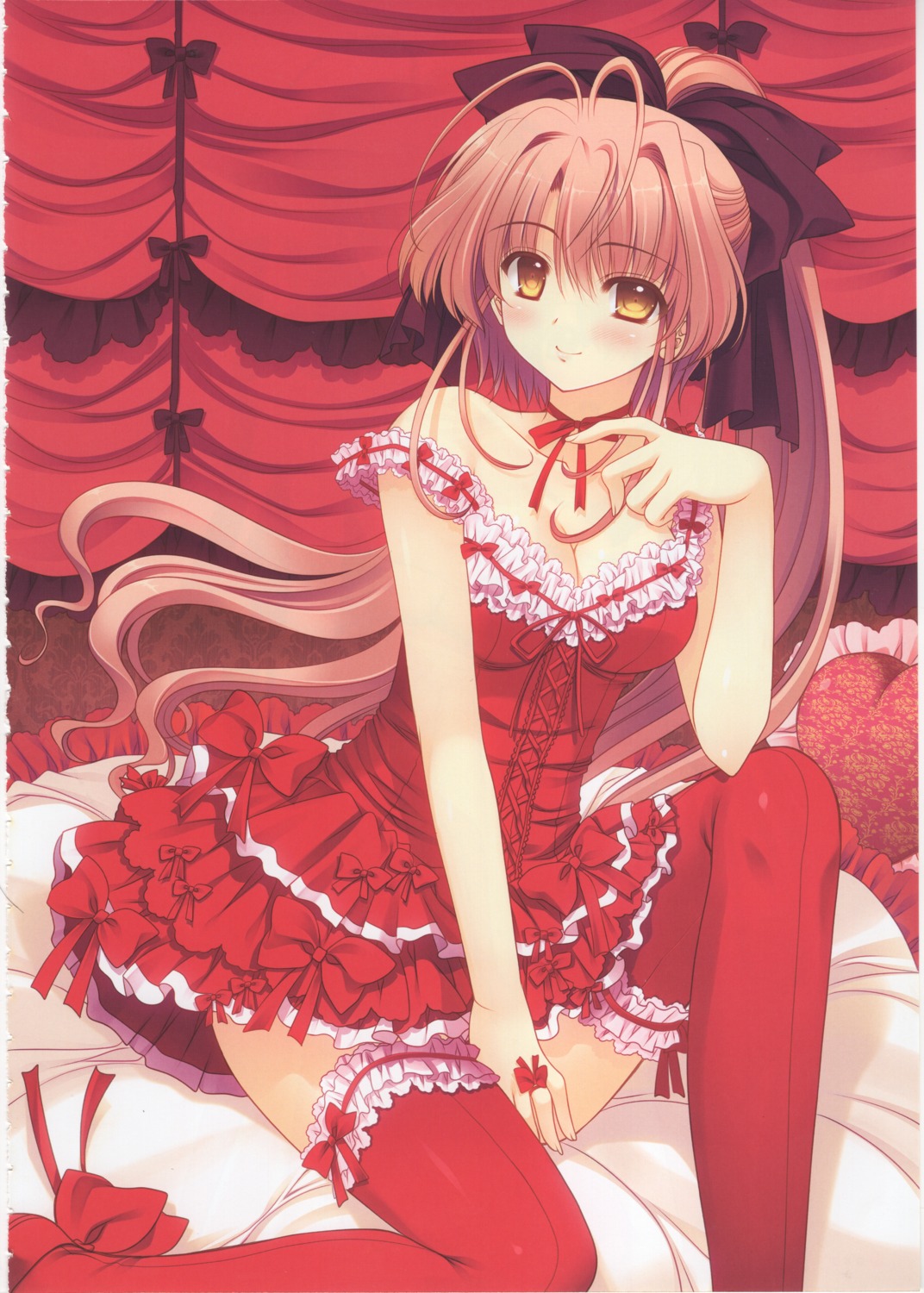 navel nishimata aoi tsuki ni yorisou otome no sahou yanagase minato cleavage dress no bra skirt ...